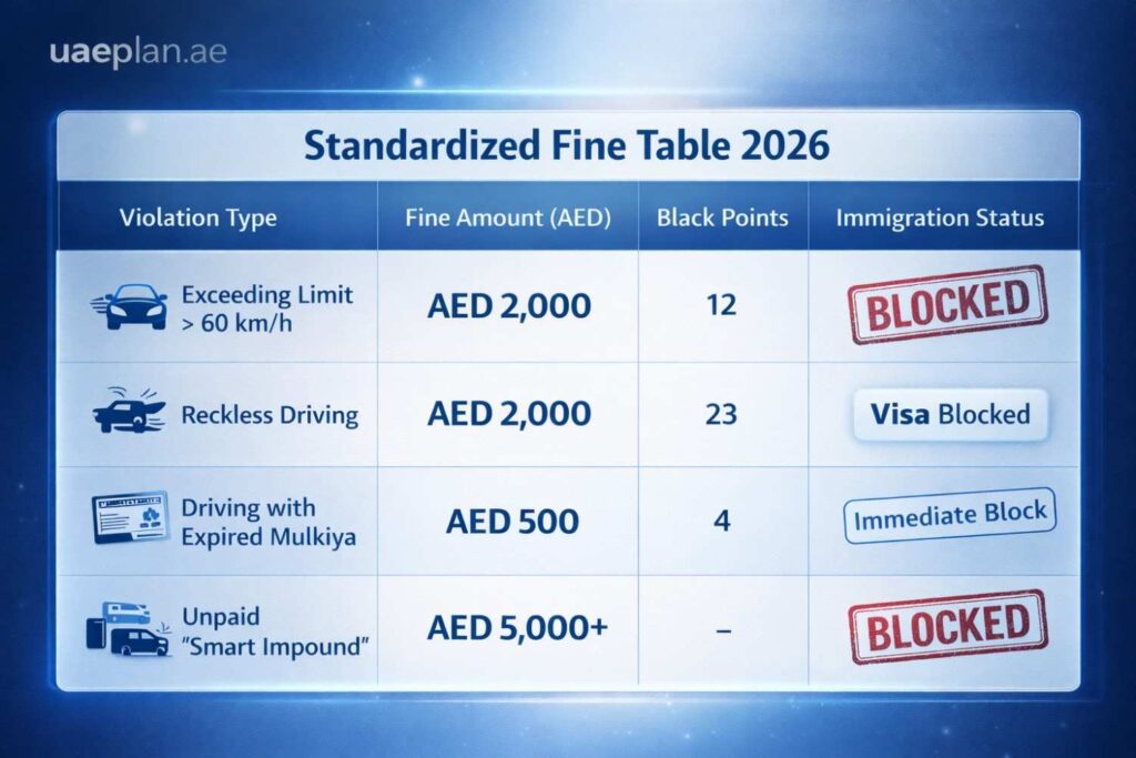 UAE New Traffic Law 2026: Why Traffic Fines Block Visa Renewal
